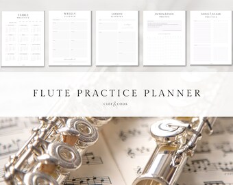 Music Practice Planner piano, Violin, Cello, Flute, Trumpet, Harp ...