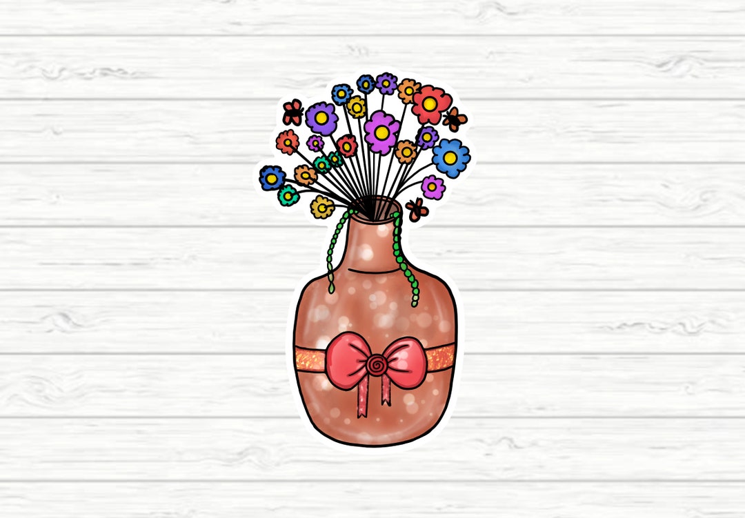 Flower Vase Sticker Vase of Flowers Cute Flower Sticker - Etsy