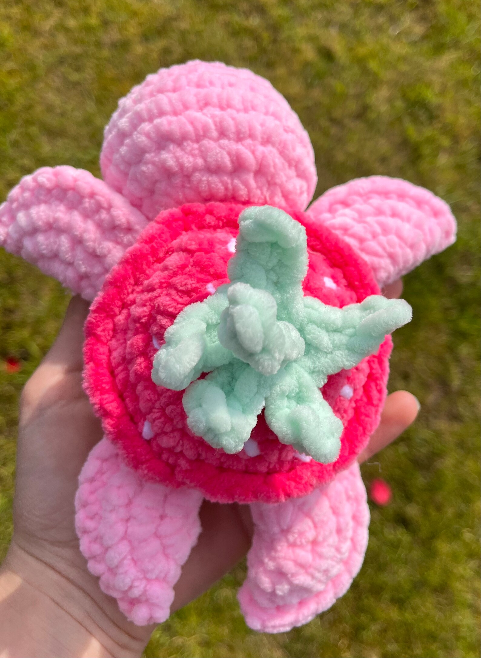 Crochet Strawberry / Dragonfruit Turtle Plush - Etsy