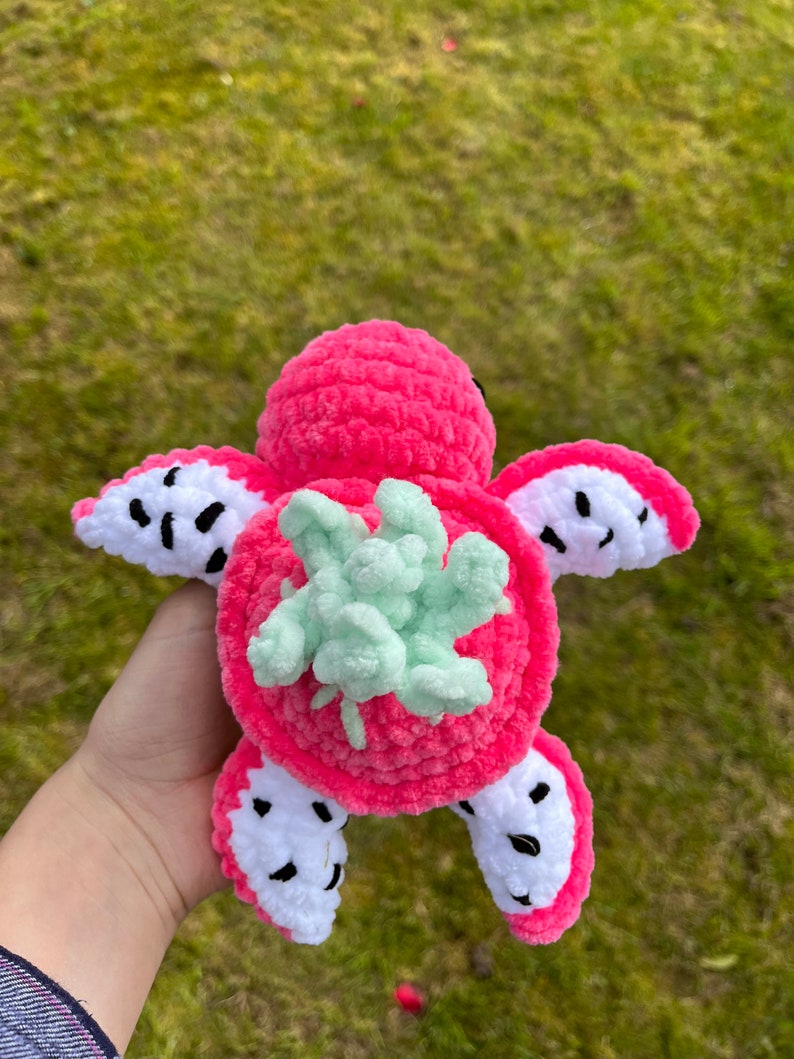 Crochet Strawberry / Dragonfruit Turtle Plush - Etsy