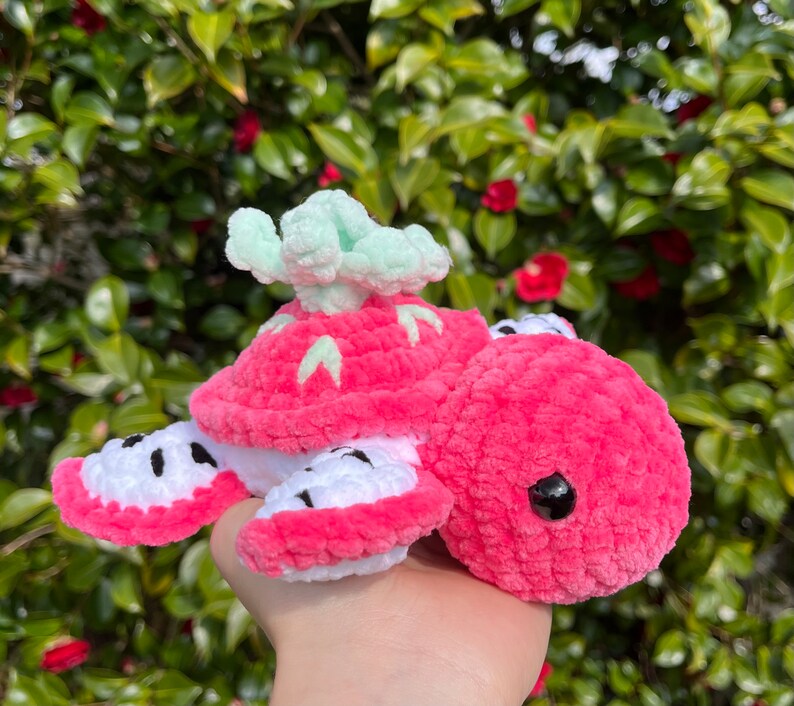 Crochet Strawberry / Dragonfruit Turtle Plush - Etsy