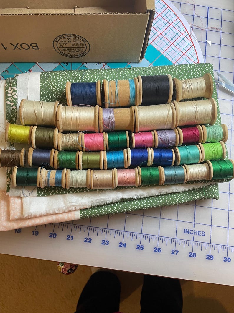 Vintage Wooden Thread Spools Collection - Etsy