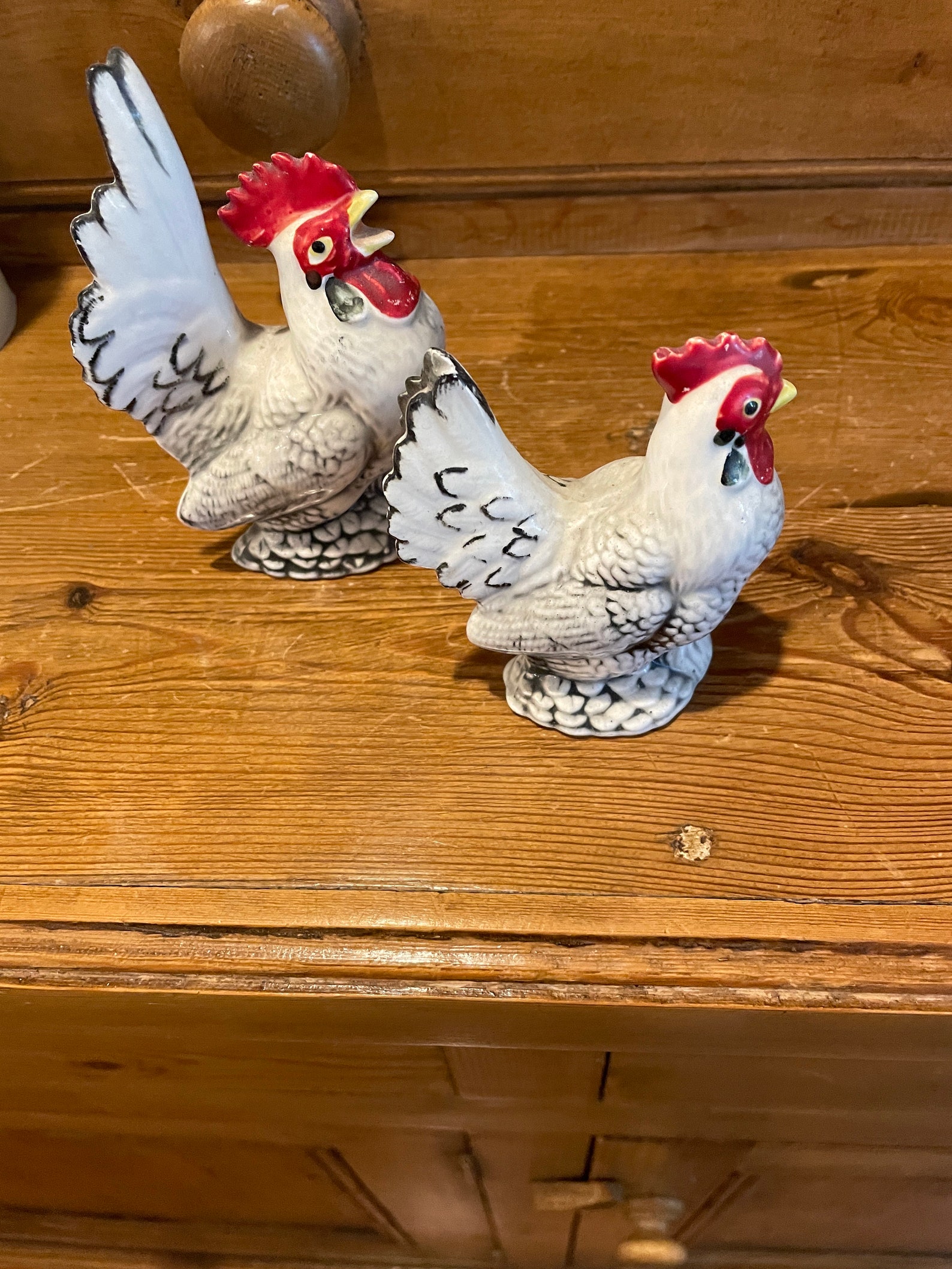 Vintage Rooster Chicken Figurines - Etsy