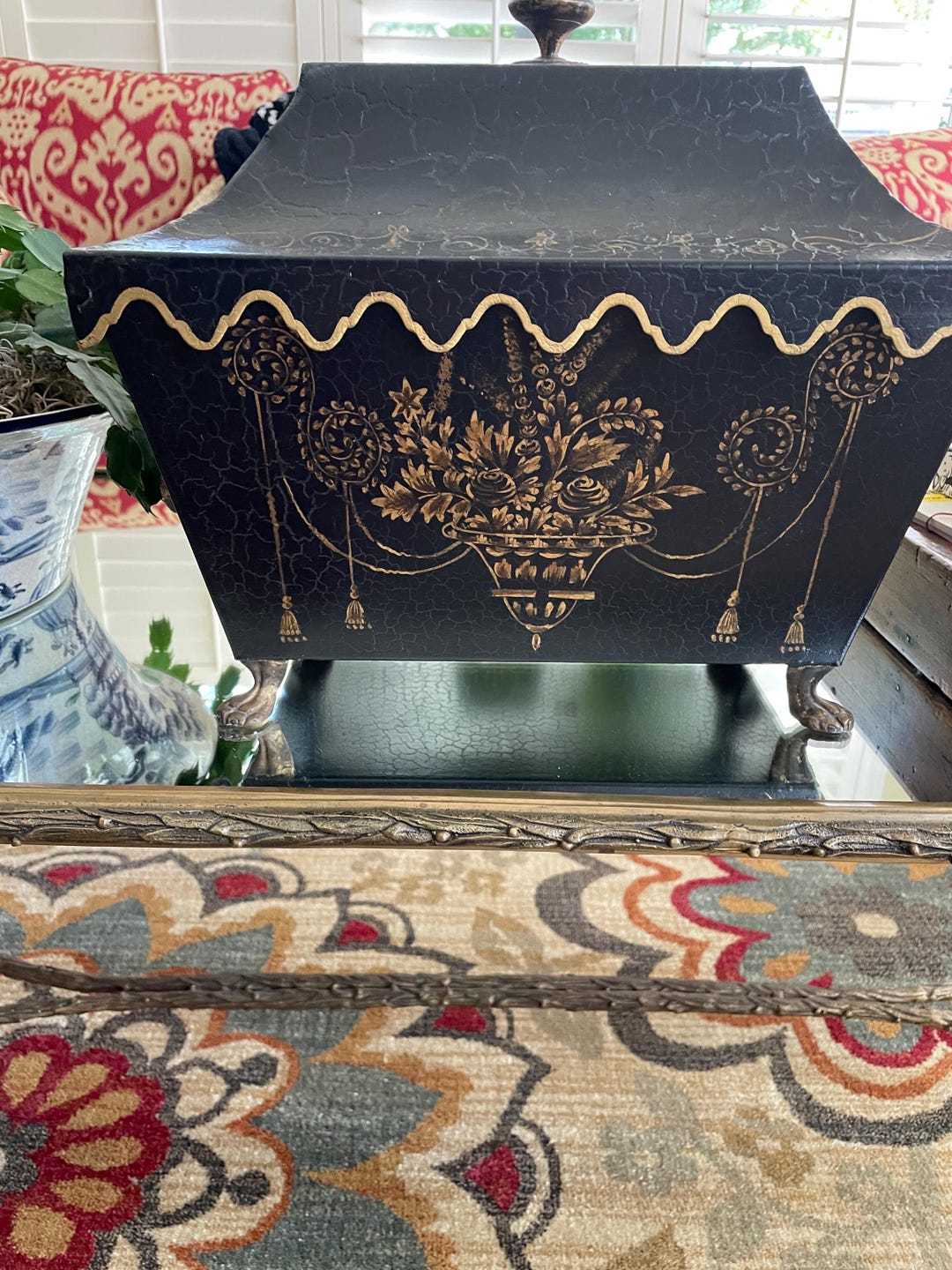 Hand Painted Tole Box - Etsy