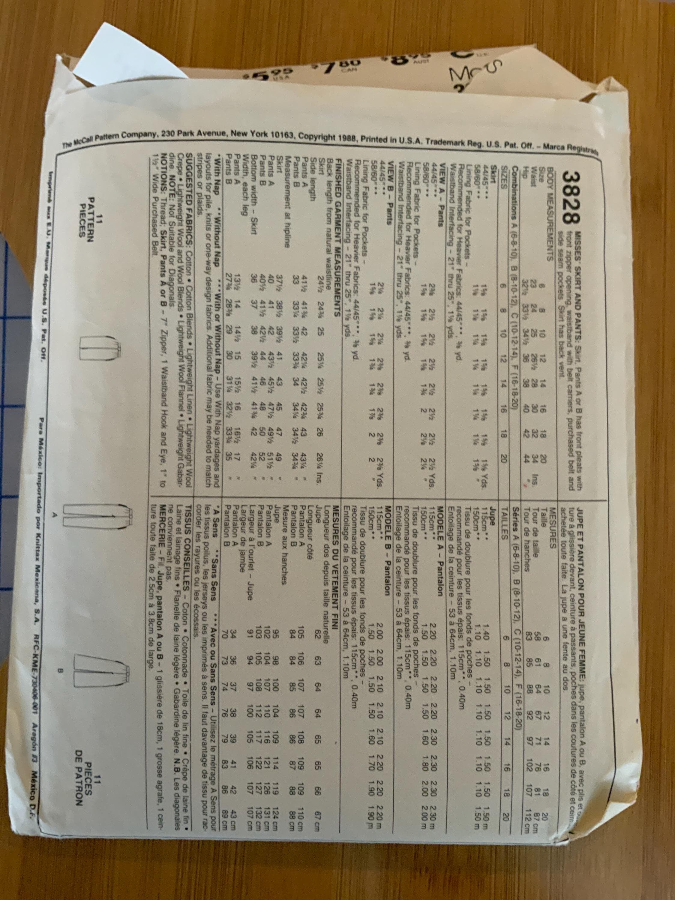 Mccalls 3828 Pants Pattern - Etsy