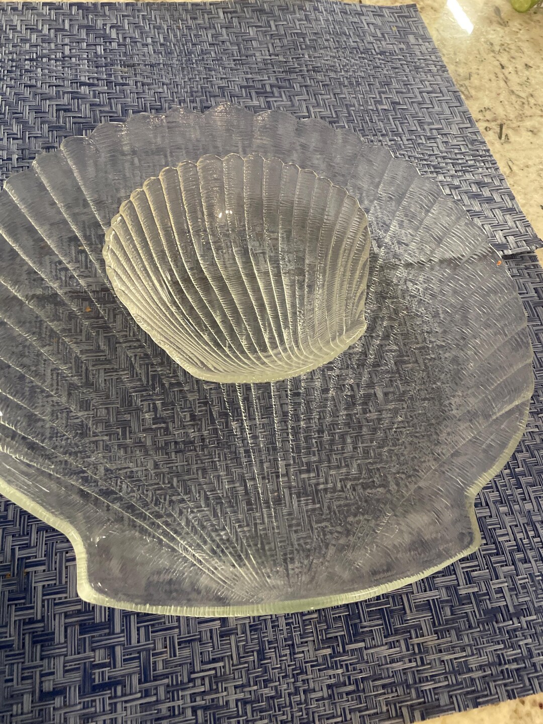 Glass Clam Shell Serving Platter - Etsy