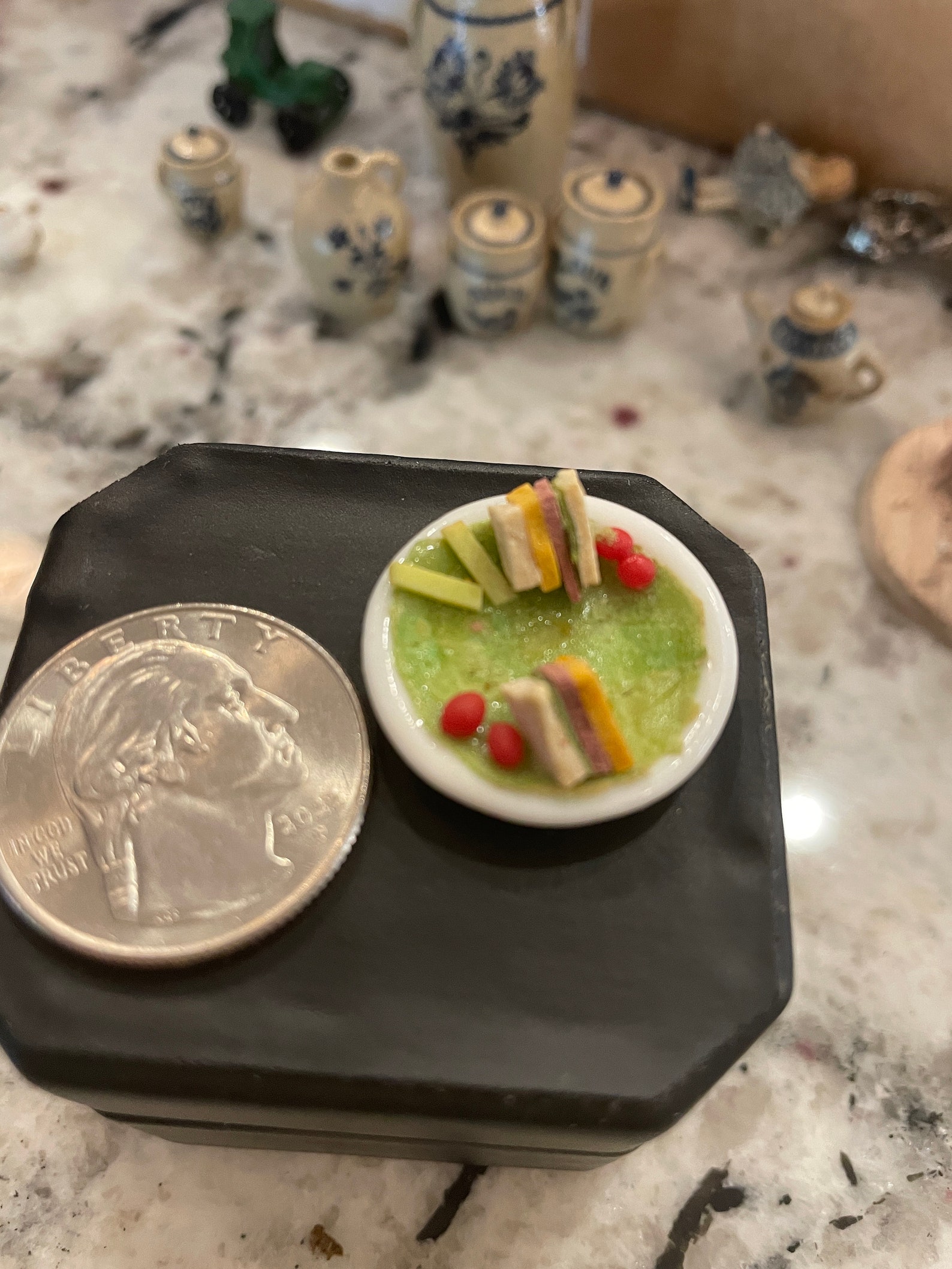 Shadow Box Plates of Food Minatures (3) - Etsy