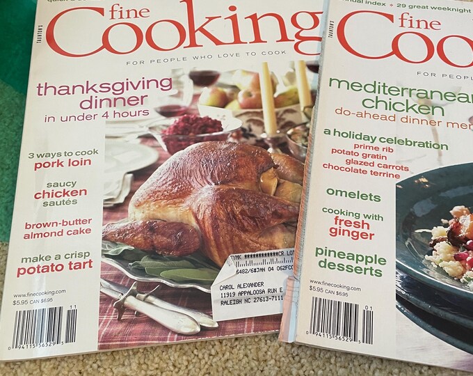 Vintage Fine Cooking Magazine Vol 53 and 55 - Etsy