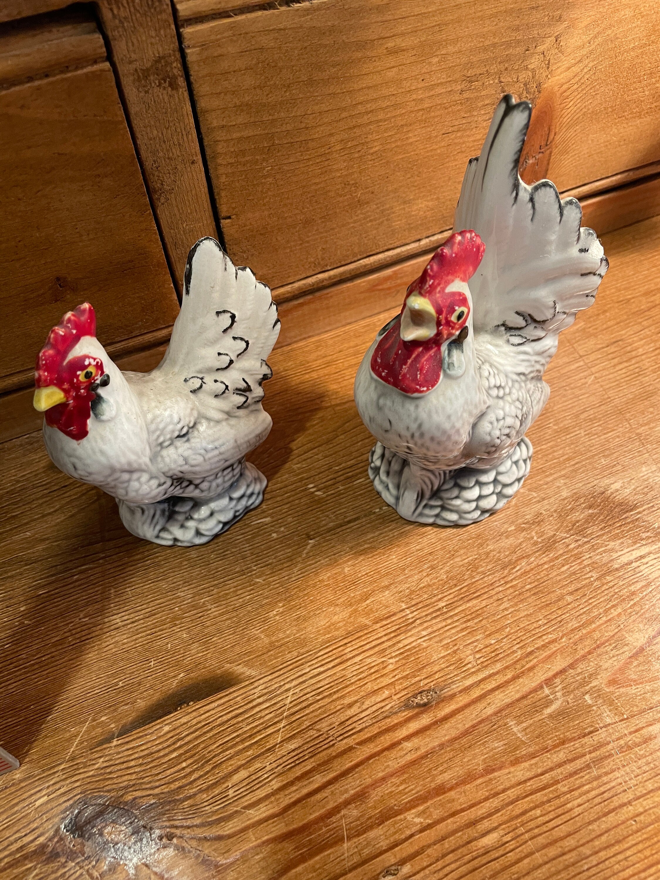 Vintage Rooster Chicken Figurines - Etsy