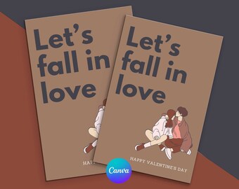 Editable Valentine's Day Card, Printable Valentine's Day Card, Canva ...