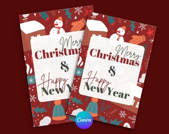 Editable Christmas Card, Printable Christmas Card, Canva Christmas Card ...