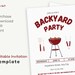 Backyard BBQ Party Invitation Template, Anniversary Party, Garden ...