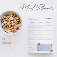 Printable Weekly Meal Planner Simple One Page Design 20 Pastel Color ...