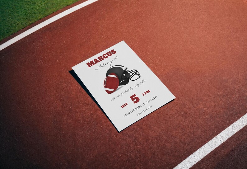 Editable Football Birthday Invitation | NFL Season Party Invite | Canva ...