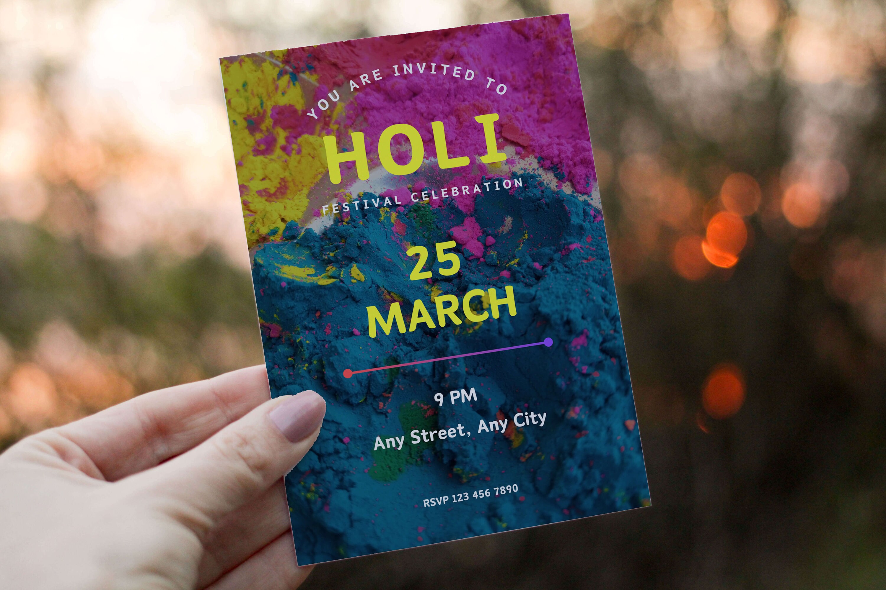 Happy Holi, Holi Invitation Card, Happy Holi Invite, Holi Party Invite ...