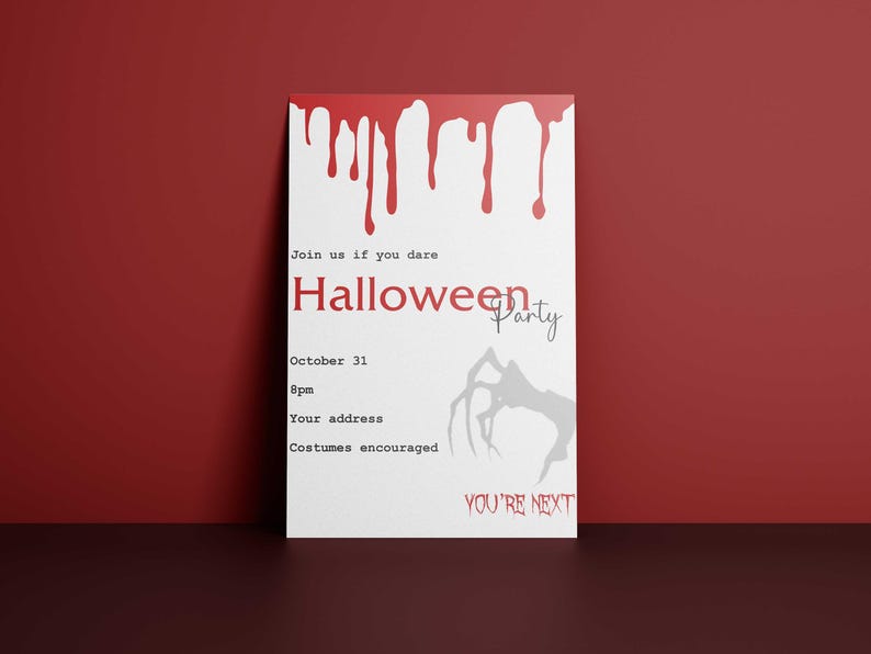 Editable Halloween Invitation Template | Customizable Halloween Party ...