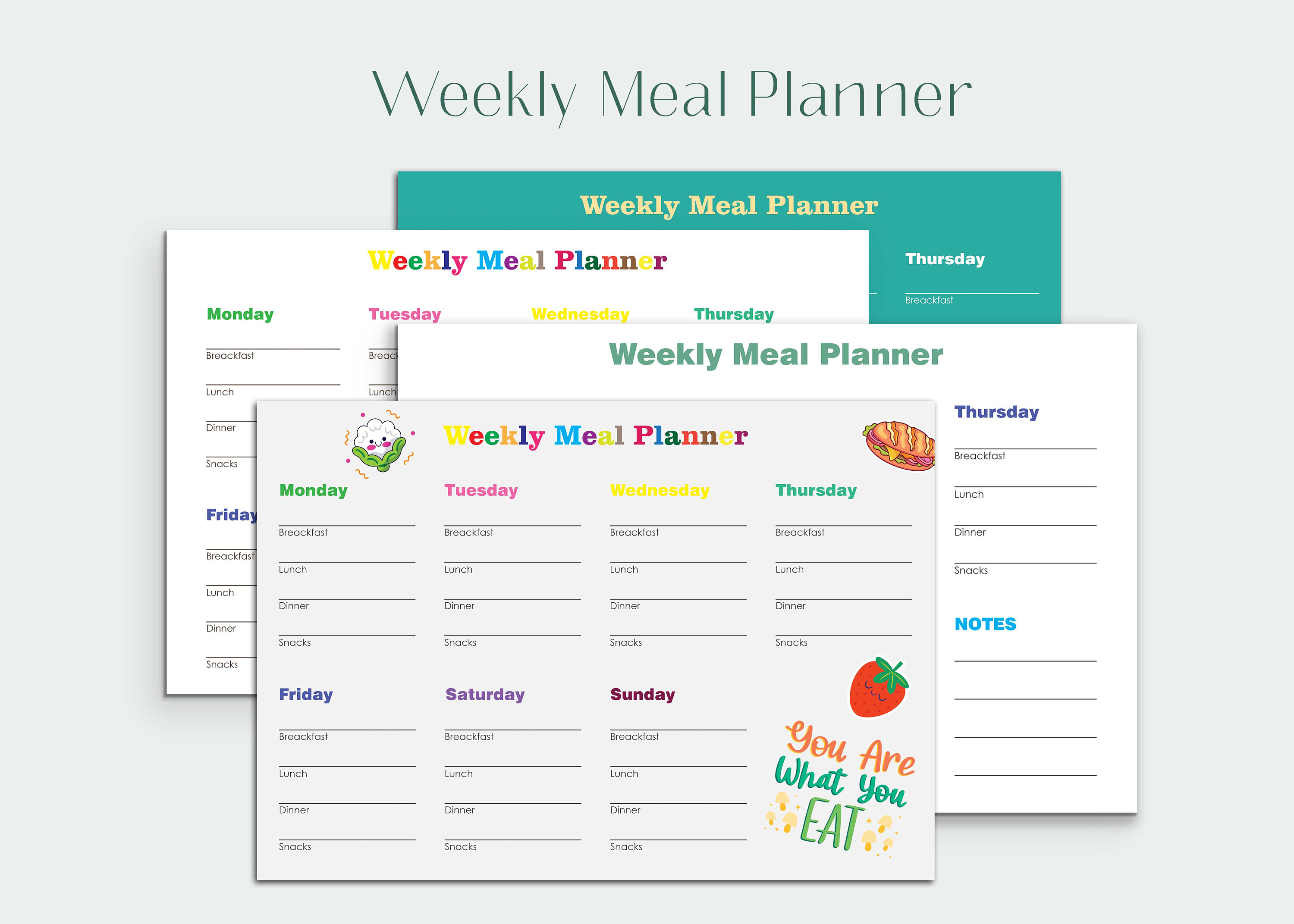 Printable Weekly Meal Planner | Meal Planning Worksheet | Organized ...