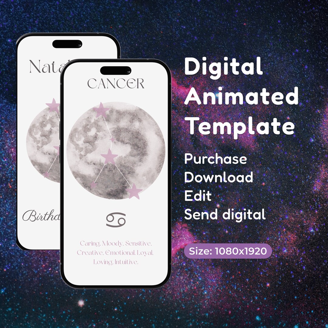 Cancer Zodiac Birthday Invitation, Cancer Themed Animated Invitation ...