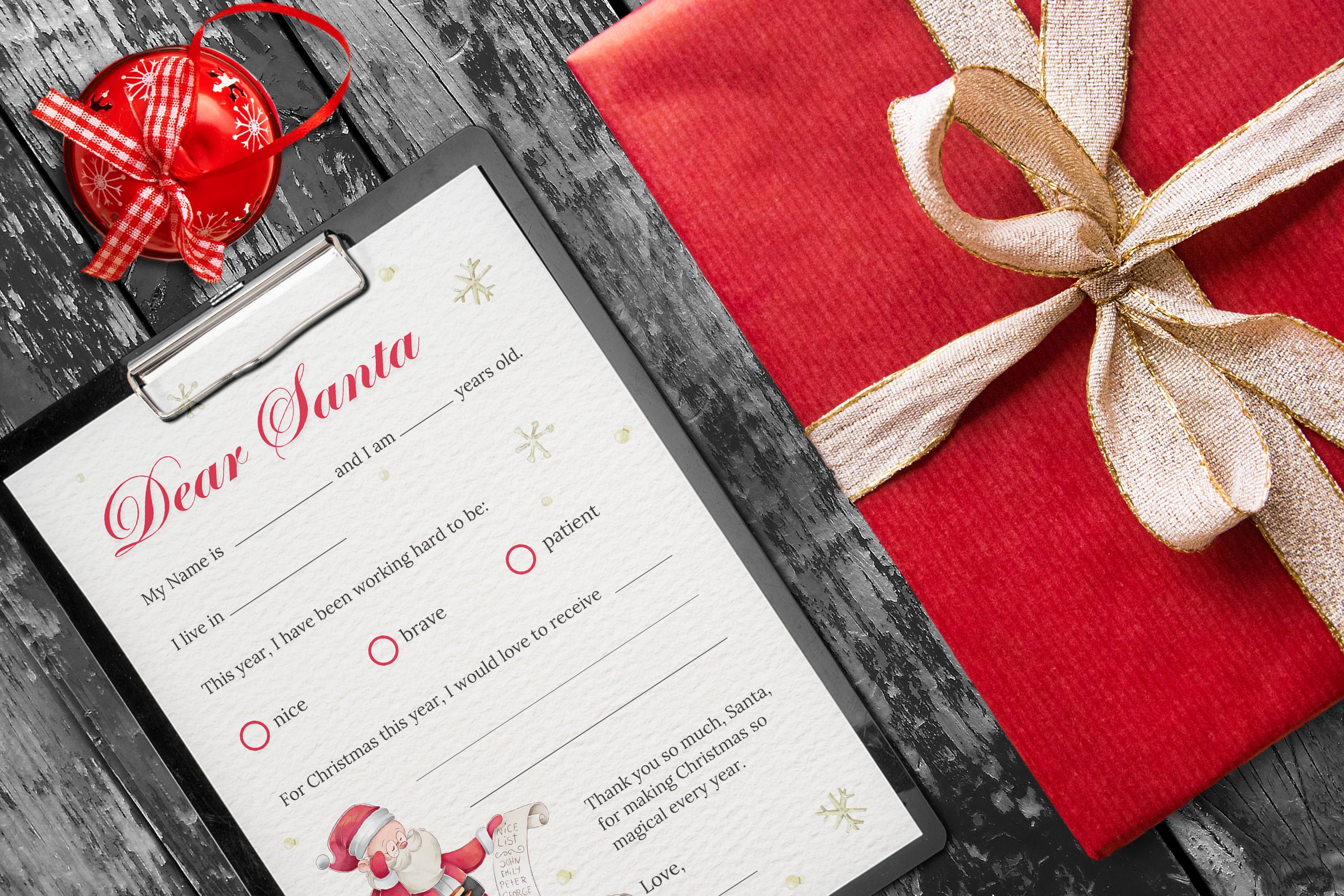 Editable Letter to Santa Printable Kids Christmas Wish List Christmas ...