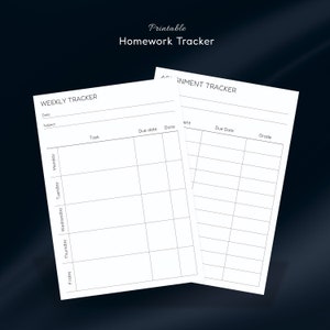 Printable Homework Tracker | Simple Assignment Log | Daily & Weekly ...