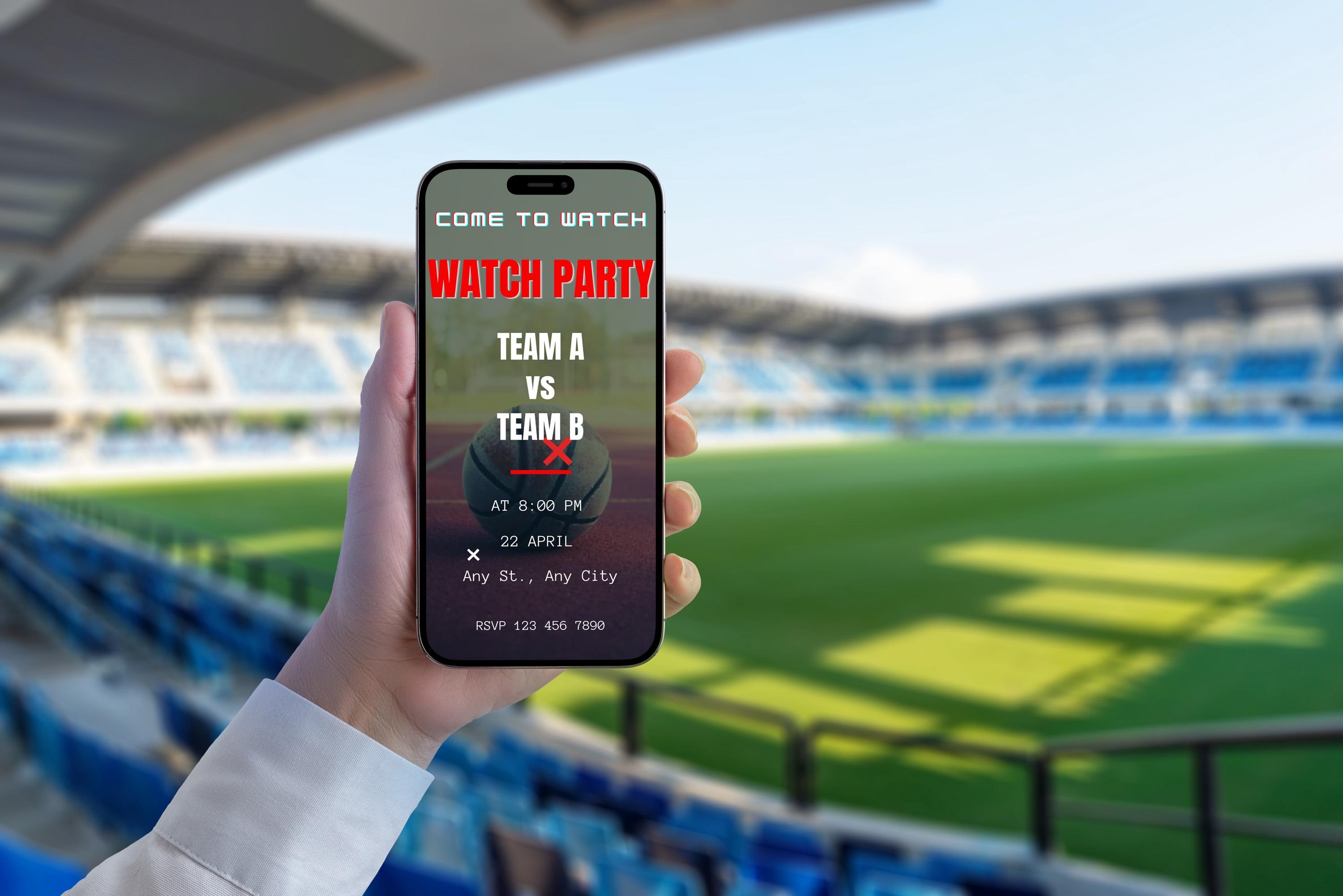 Watch Party Invitation, Party Invitation, Watch Party Animated ...