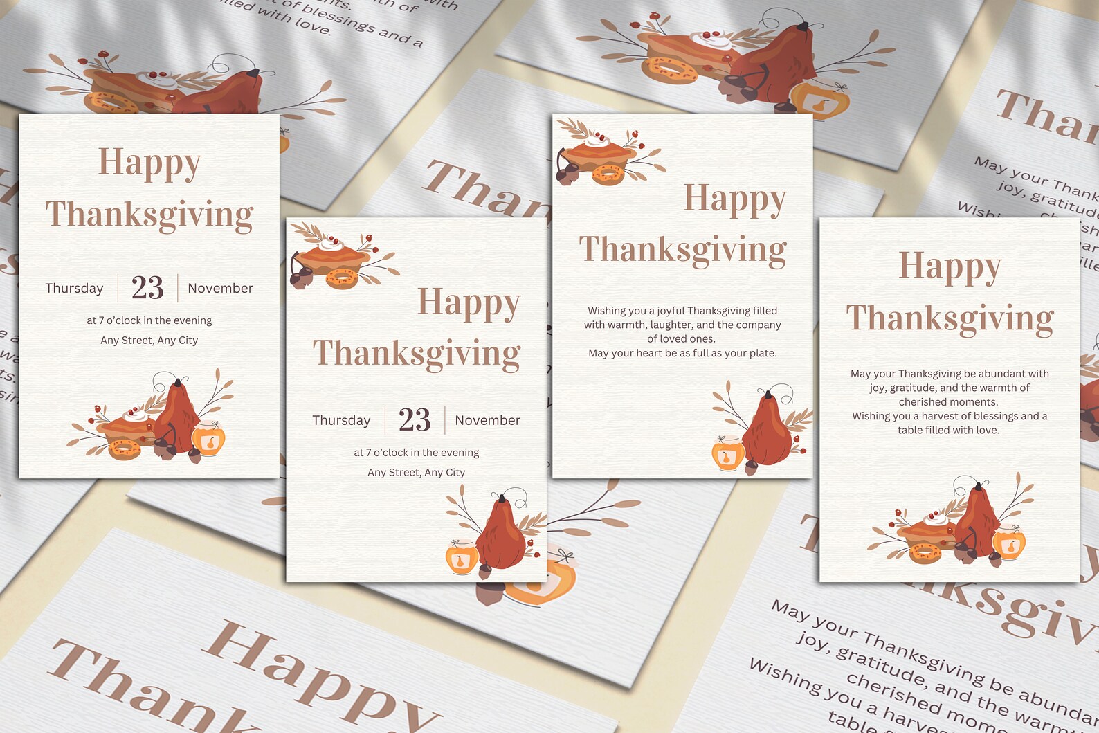 Editable Thanksgiving Invitation Thanksgiving Canva Template - Etsy