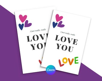 Editable Valentine's Day Card, Printable Valentine's Day Card, Canva ...