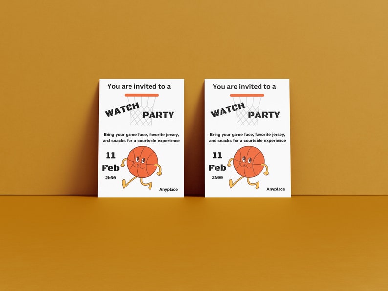 Watch Party Invitation, NBA Invitation, Editable NBA Invitation, NBA ...