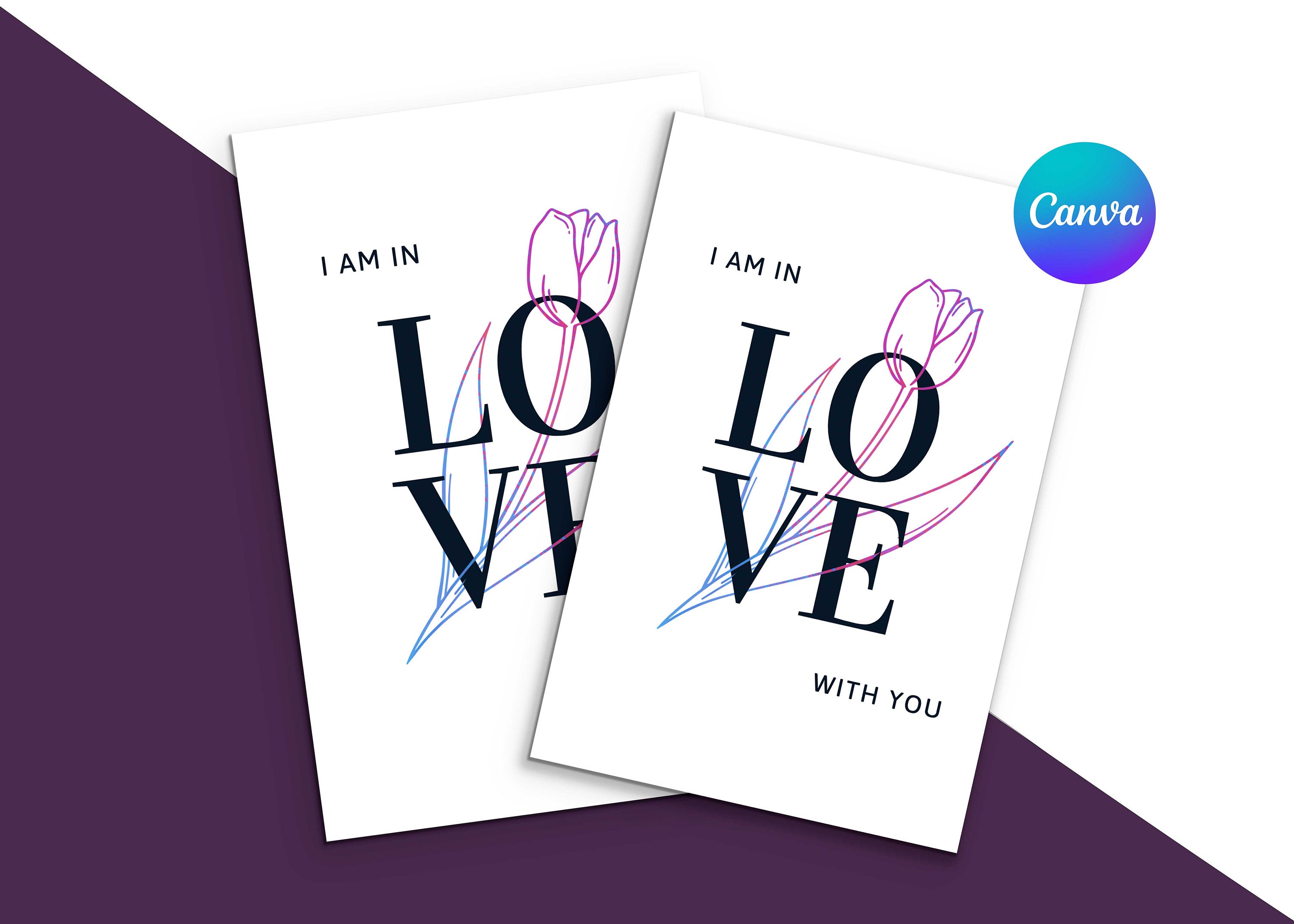 Editable Valentine's Day Card, Printable Valentine's Day Card, Canva ...