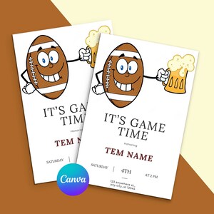 Editable NFL Invitation, Printable NFL Invitation, NFL Invitation Canva ...