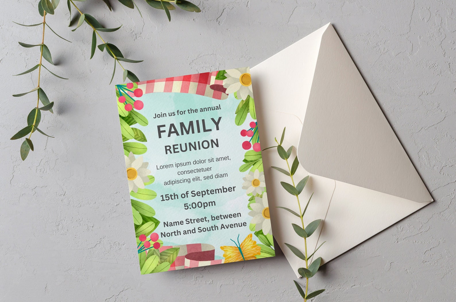 Family Reunion Invitation Template, Reunion Party Invitation, Editable ...