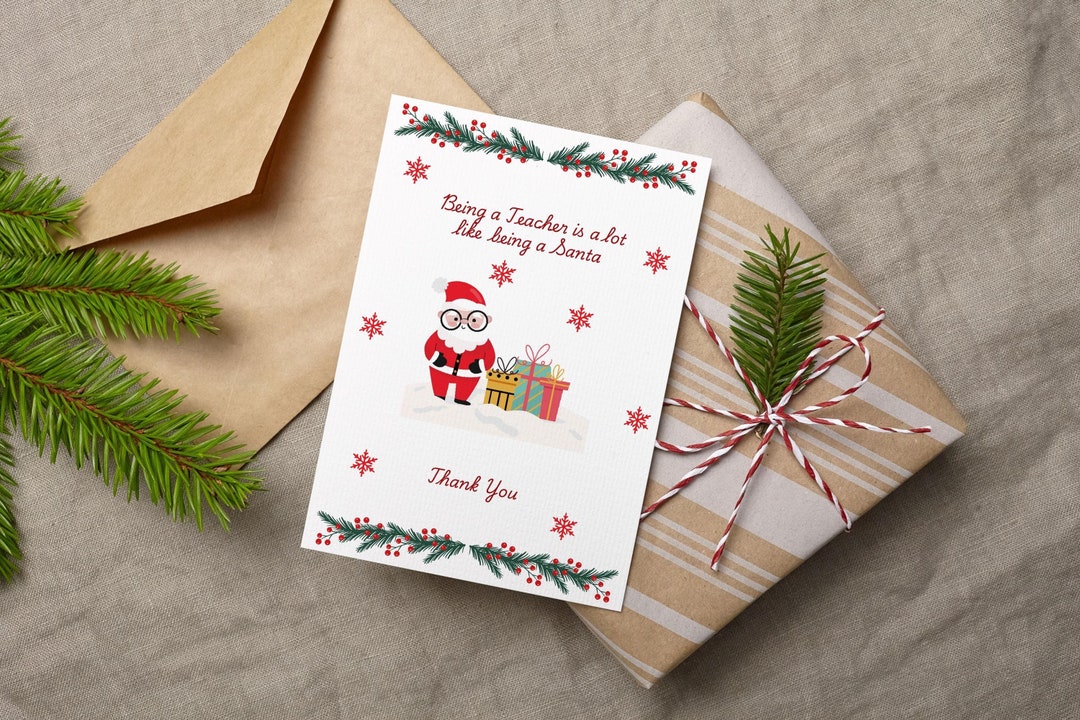 Editable Teacher Christmas Card Printable Teacher Christmas Card ...