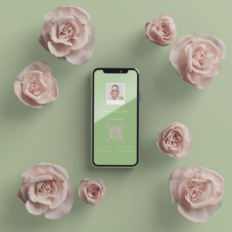 Instagram Business Card With QR Code, Editable Digital Business Card ...