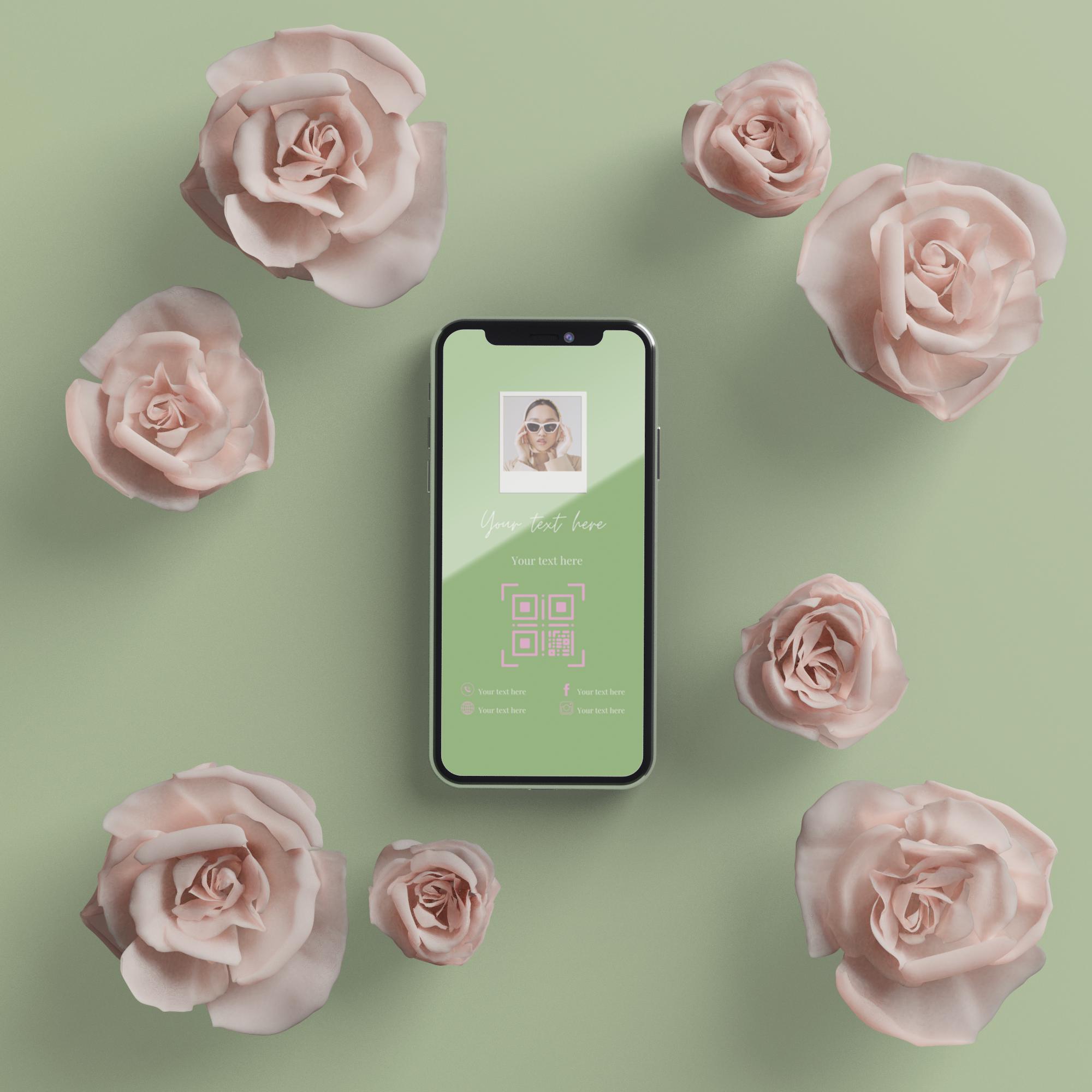 Instagram Business Card With QR Code, Editable Digital Business Card ...