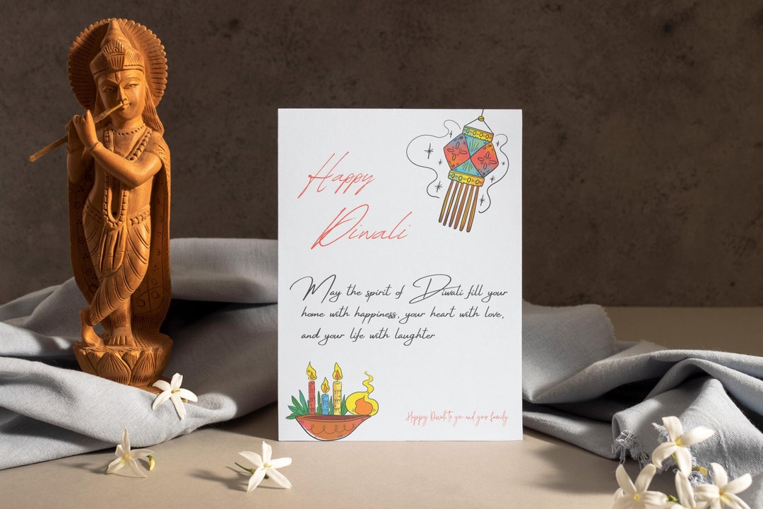 Editable Diwali Greeting Card, Digital & Printable, Diwali Canva ...