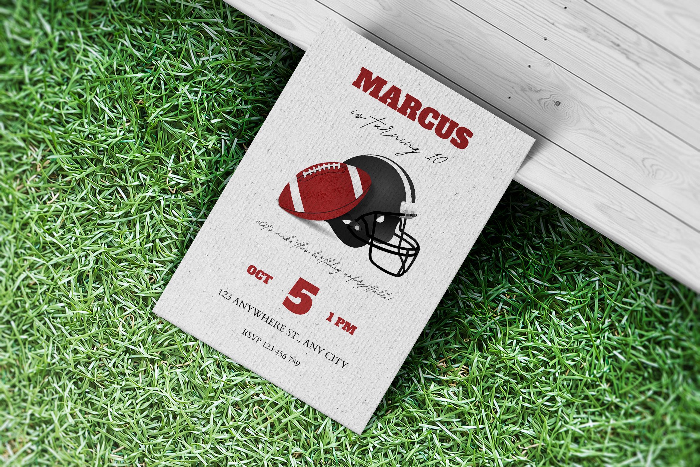 Editable Football Birthday Invitation | NFL Season Party Invite | Canva ...
