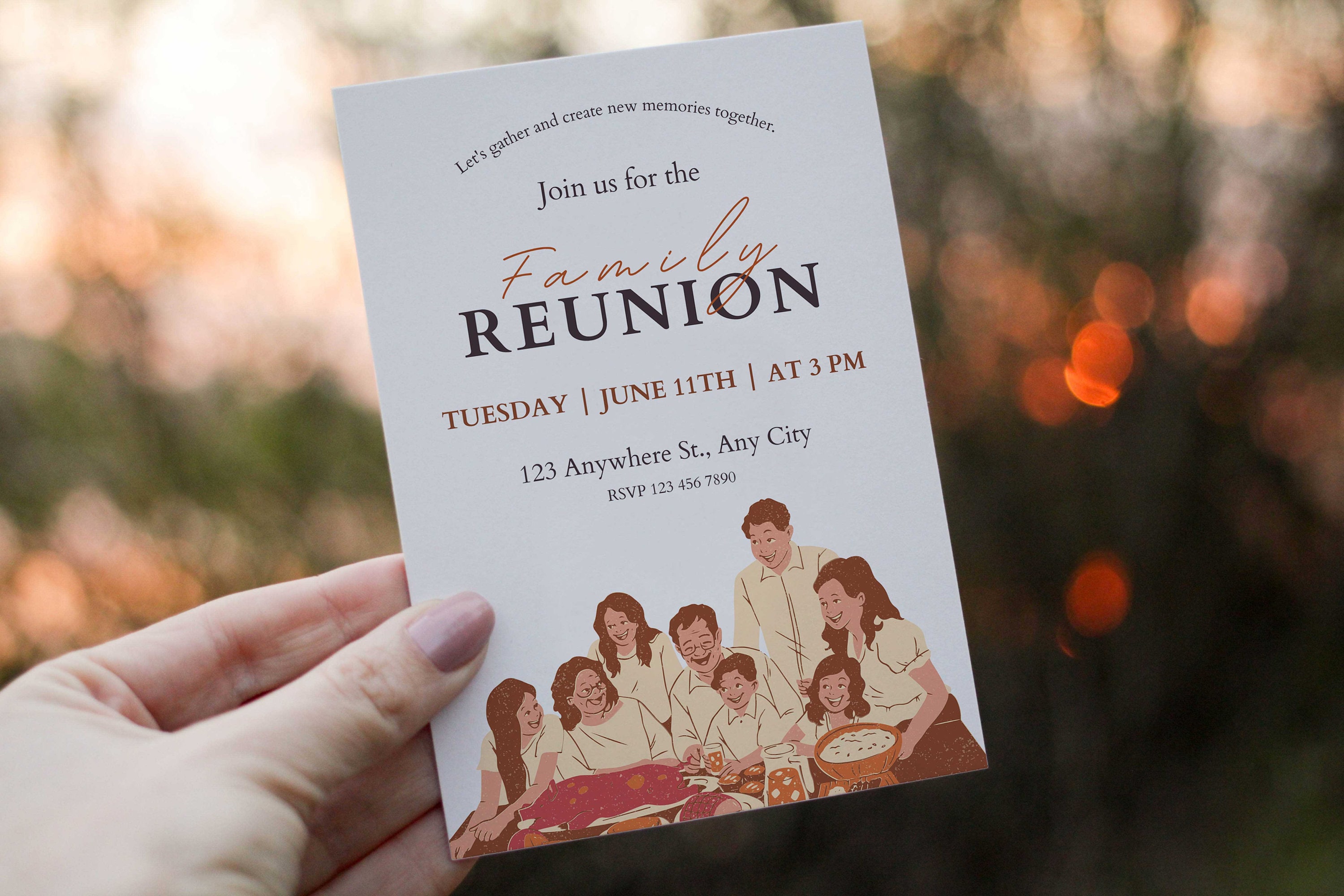 Family Reunion Invitation Template, Reunion Party Invitation, Editable ...