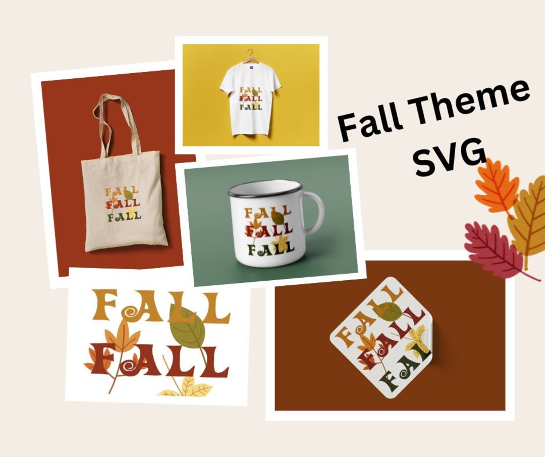 Fall Theme SVG, Printable Fall Theme, Digital Fall Theme, Editable Fall ...