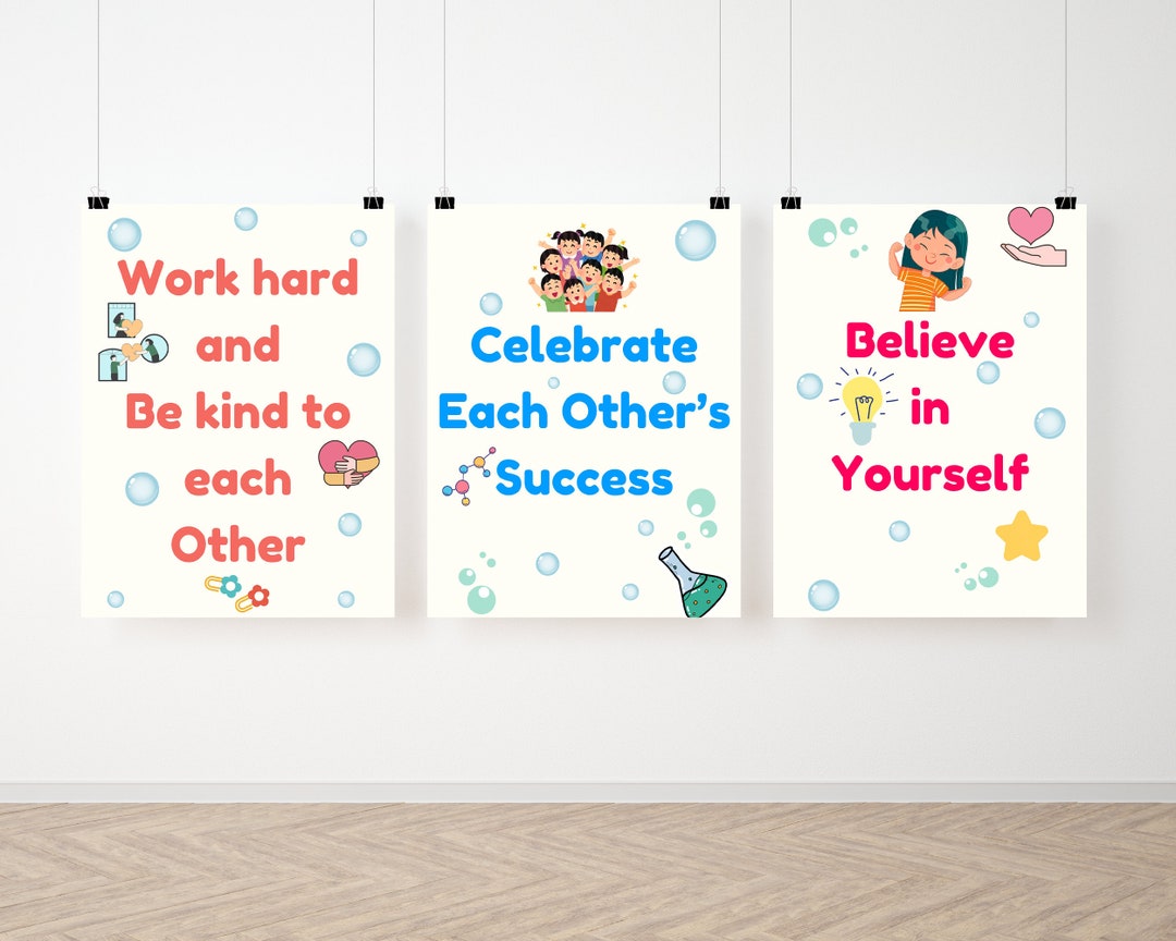 Set of 5 Classroom Posters | Inspirational Wall Art for Classroom or a ...