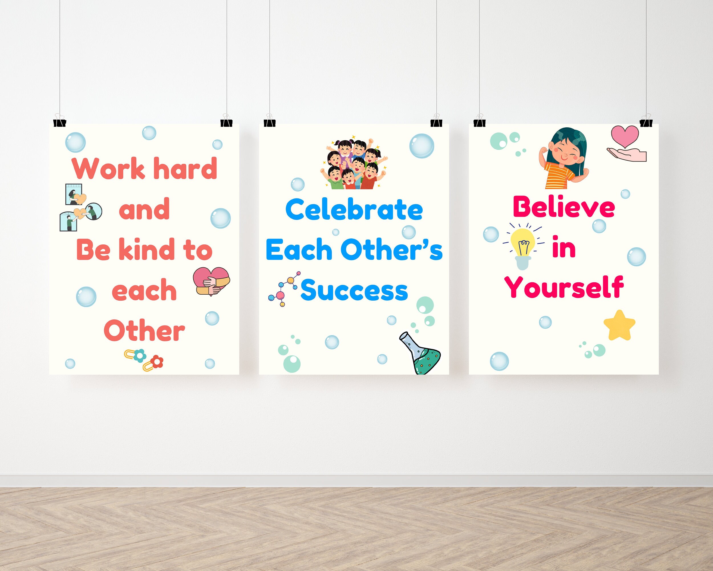 Set of 5 Classroom Posters | Inspirational Wall Art for Classroom or a ...