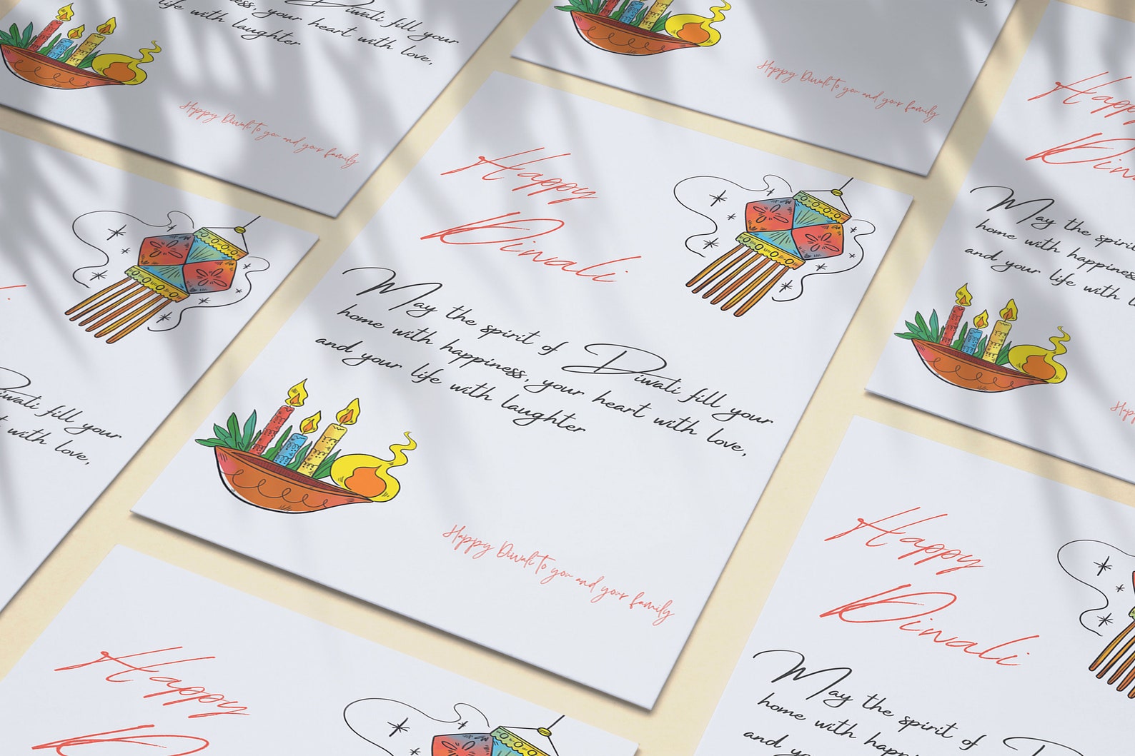 Editable Diwali Greeting Card, Digital & Printable, Diwali Canva ...