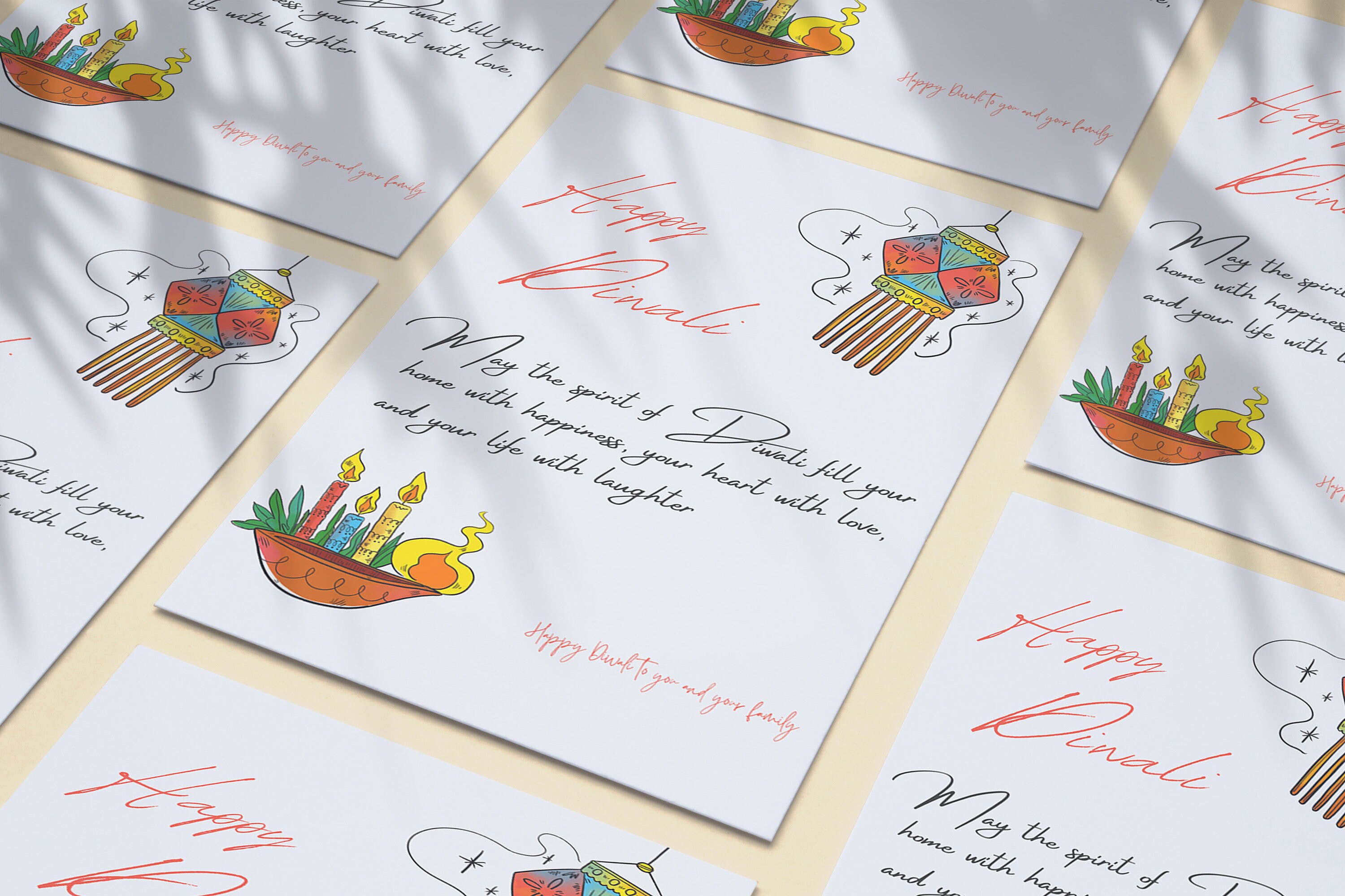 Editable Diwali Greeting Card, Digital & Printable, Diwali Canva ...