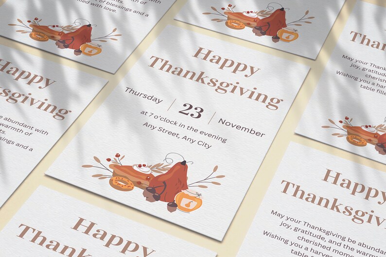 Editable Thanksgiving Invitation Thanksgiving Canva Template - Etsy