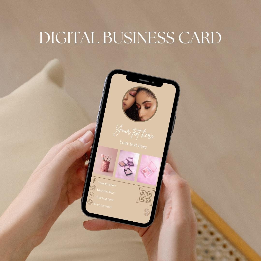 Editable Instagram Business Card | Digital Makeup Artist Business Card | Customizable IG Card ...