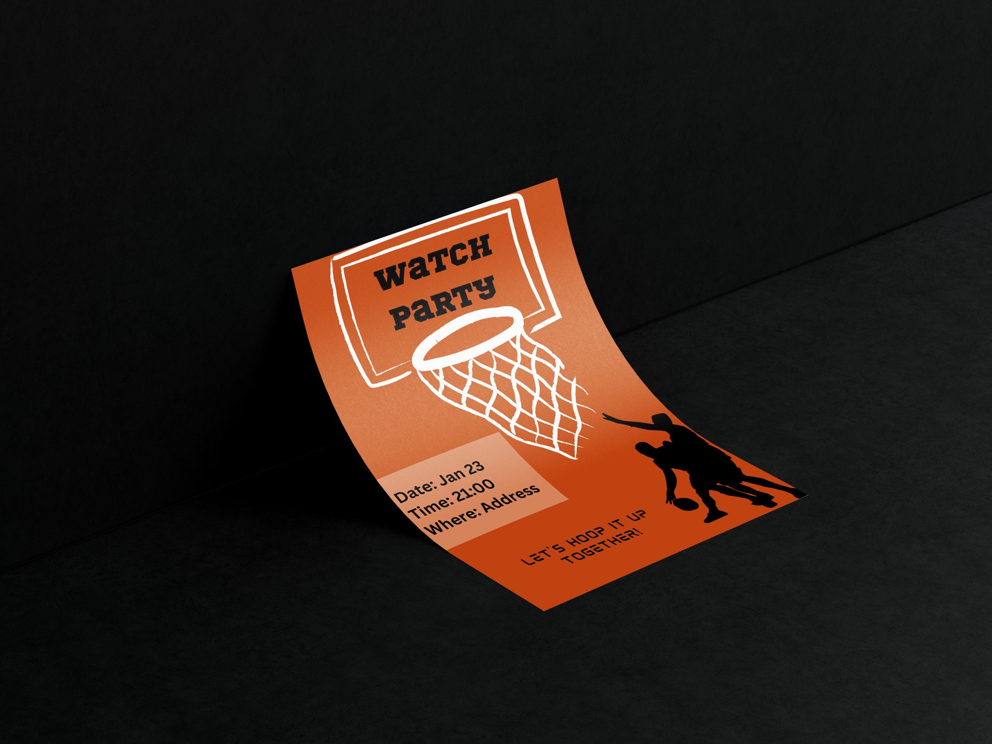 Watch Party Invitation, NBA Invitation, Editable NBA Invitation, NBA ...