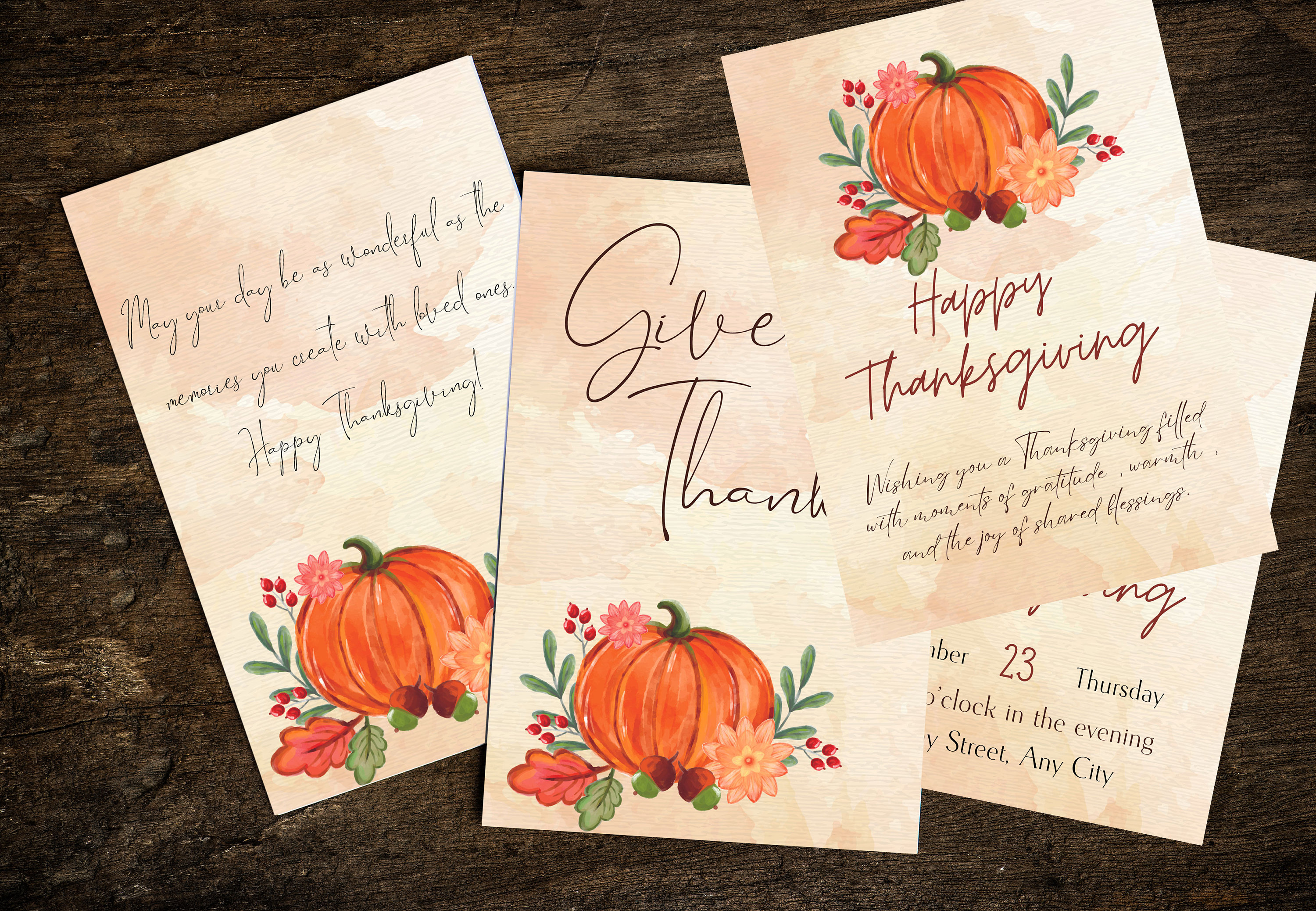 Editable Thanksgiving Invitation, Thanksgiving Canva Template ...