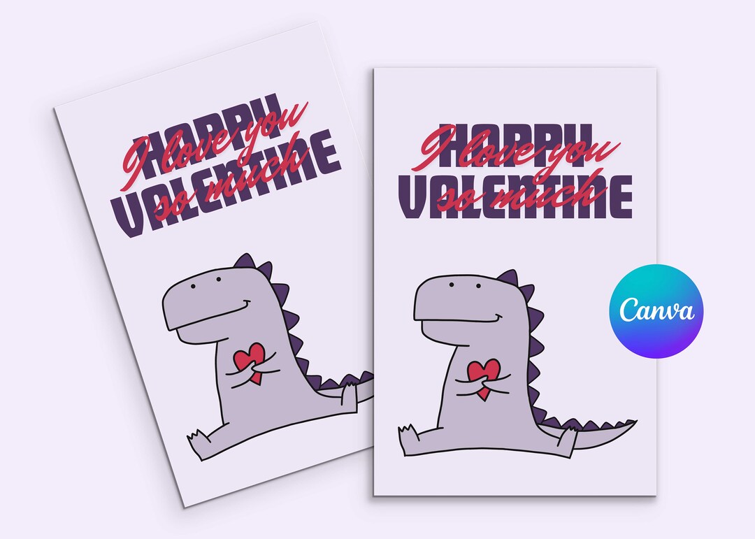 Editable Valentine's Day Card, Printable Valentine Day Card, Canva ...