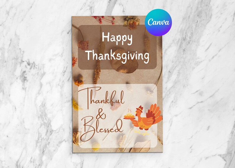 Editable Thanksgiving Greeting Card Printable Thanksgiving - Etsy