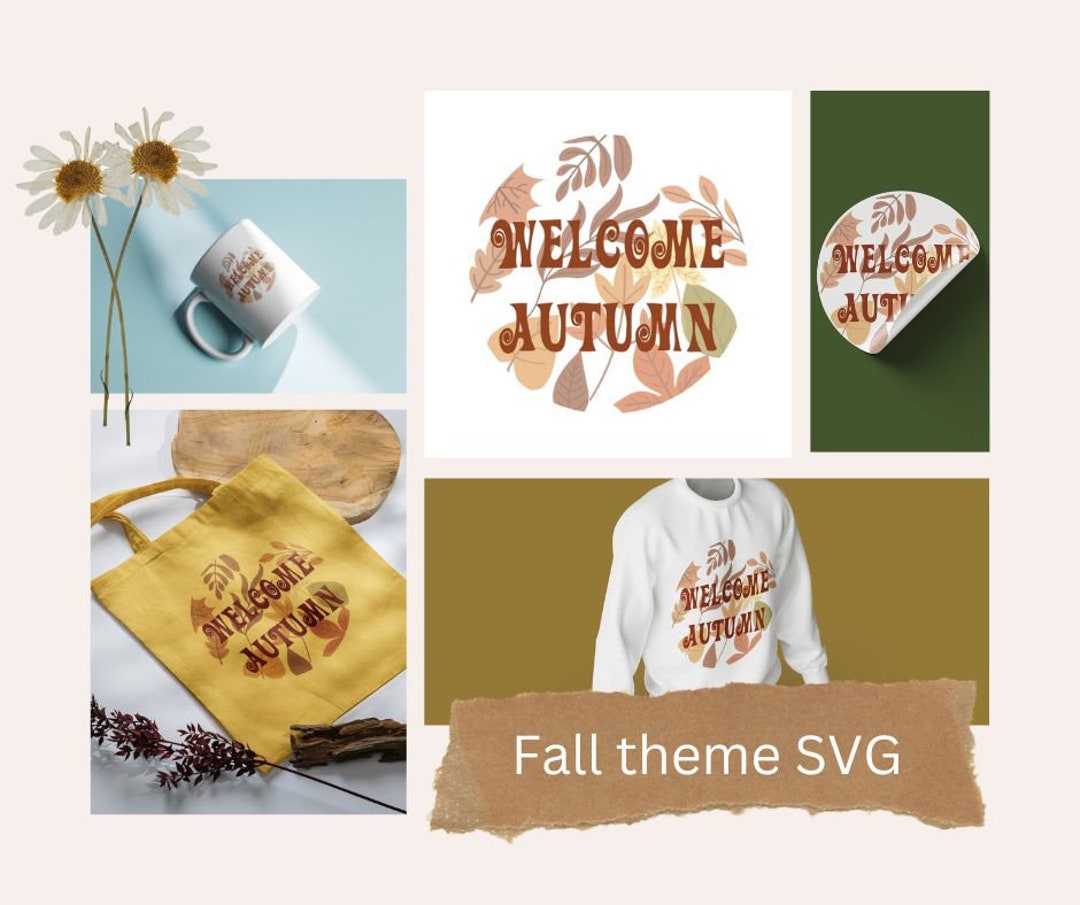 Fall Theme SVG, Printable Fall Theme, Digital Fall Theme, Editable Fall ...