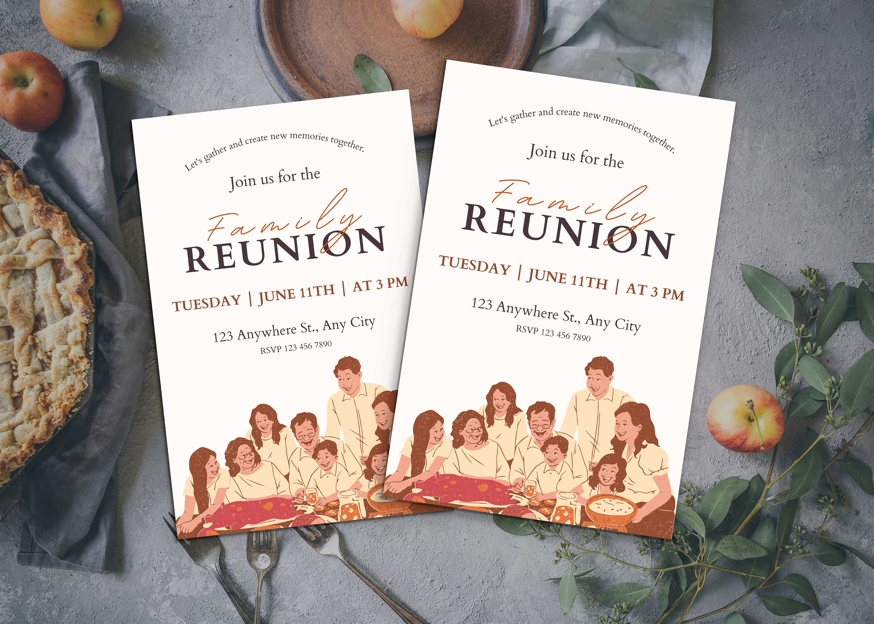Family Reunion Invitation Template, Reunion Party Invitation, Editable ...